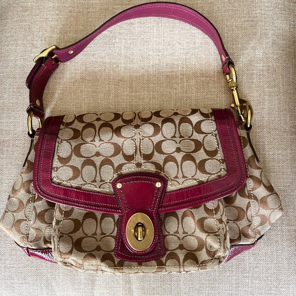 Coach | Bags | Coach Signature Legacy Ali Shoulder Bag Brown Fuchsia ...